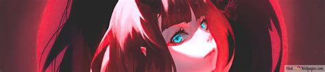 Anime Girl Demon Horns 4k Wallpaper Download