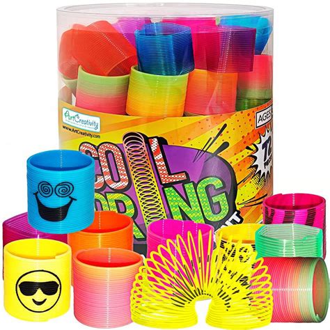 Artcreativity Spring Toy Assortment 72 Mini Plastic Coil Springs Party