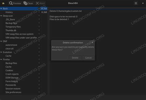 how to remove unnecessary files with bleachbit on linux linux