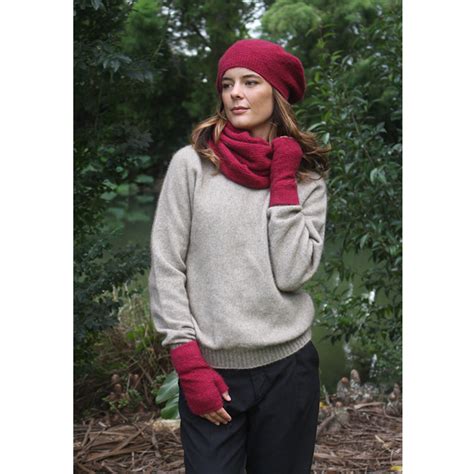 Lothlorian Merino And Possum Dash Set Beret Mittens And Neck Warmer The Tin Shed