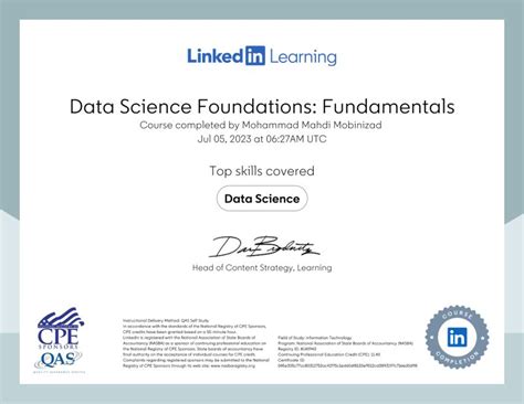 Just Finished The Course “data Science Foundations Fundamentals