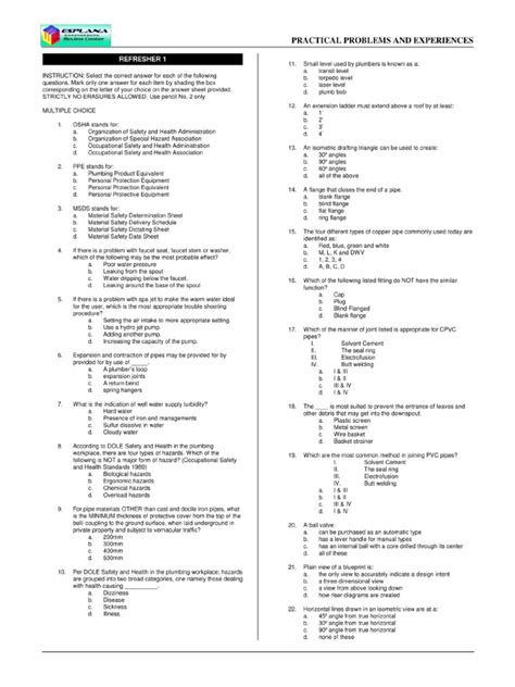 Practical Problems Refresher 1 Pdf