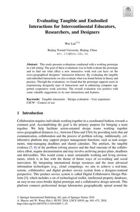 Pdf Evaluating Tangible And Embodied Interactions For