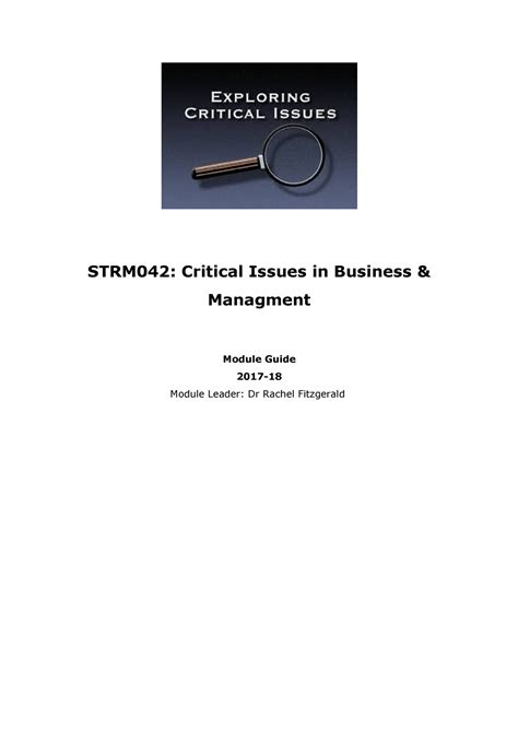 Critical Issue Assignment Strm042 Critical Issues In Business