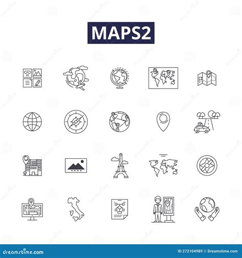 Maps2 Line Vector Icons And Signs Navigation Location Tracking Map