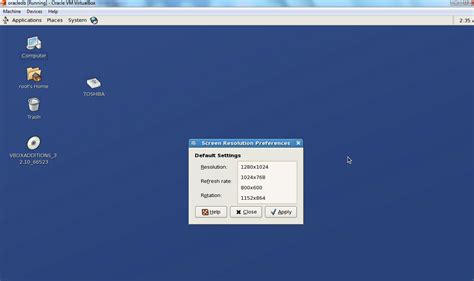 Screen Resolution Oracle Virtual Box DBA