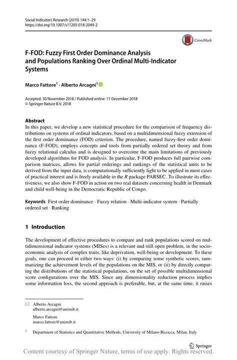 F Fod Fuzzy First Order Dominance Analysis And Populations Ranking