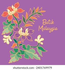 Batik Malaysia Flower Floral Pattern Stock Vector Royalty Free
