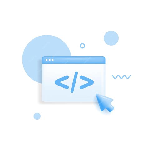 Premium Vector 3d Programming Code Icon With Computer Cursor Isolated