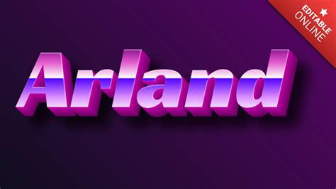 Arland 1980 Vintage Retro 3d Text Effect Generator