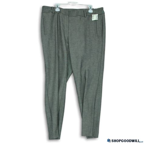 Talbots Womens Gray Flat Front Pockets Straight Leg Dress Pants Size