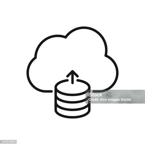 Editable Icon Of Cloud Computing Database Connection Vector