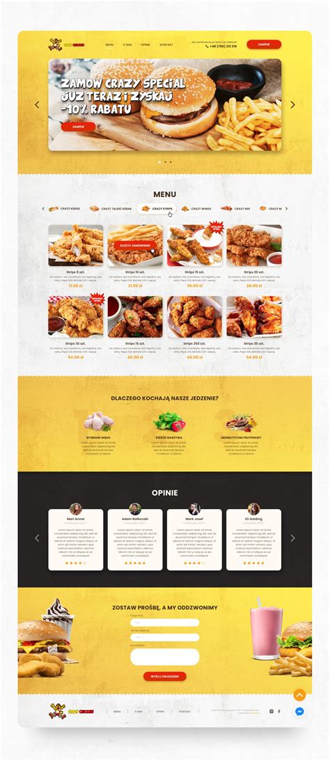fast food website design for crazy chicken landing page pinterest