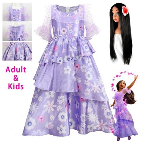 Isabella Cosplay Encanto Costume Adult Women Isabella Dress Flower