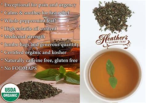 Heathers Tummy Teas Organic Peppermint Tea For Ibs 36 Jumbo Teabags