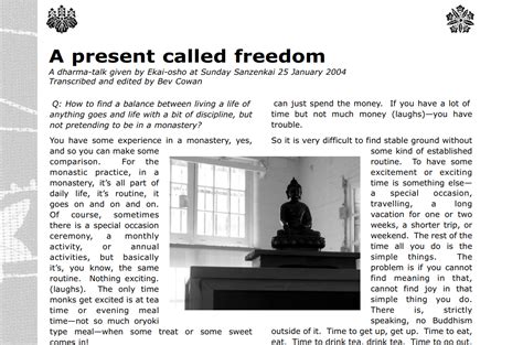 March 2004 Issue 15 Jikishoan Zen Buddhist Community