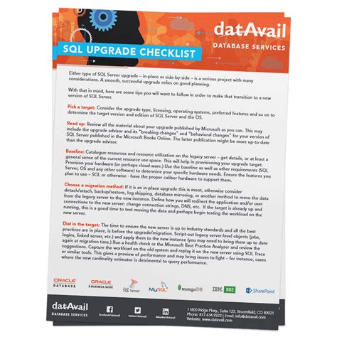 Sql Server Upgrade Checklist Datavail