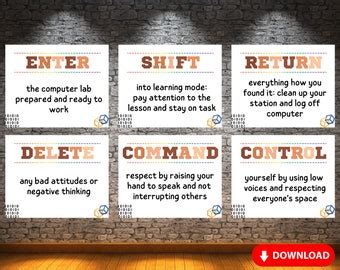 Computer Lab Rules Etsy
