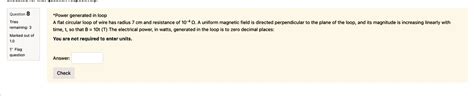 solved question 8 tries remaining 3 power generated in loop a flat