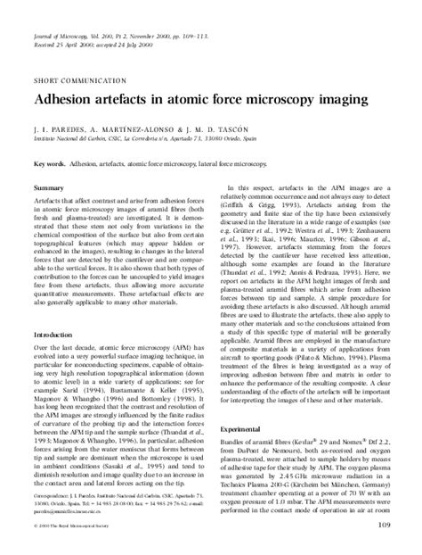 Pdf Adhesion Artefacts In Atomic Force Microscopy Imaging Juan Pablo Rosero Paredes