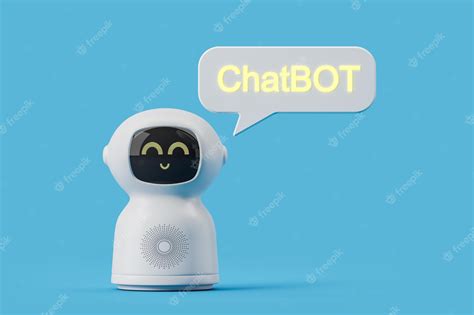 Premium Photo White Robot Saying Chatbot Over Blue