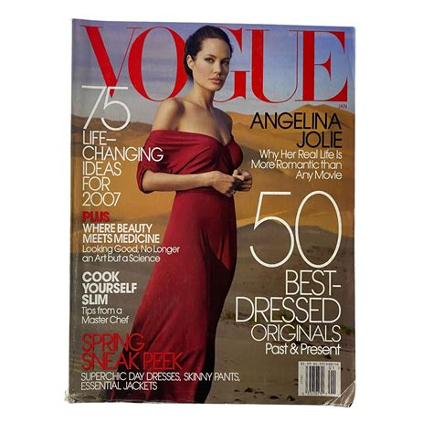 Vogue January 2007 Angelina Jolie Cover Vintage Magazine