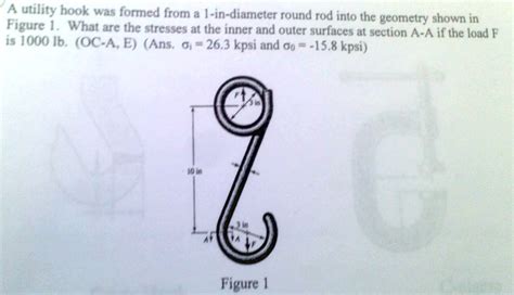 [get Answer] A Utility Hook Was Formed From A 1 In Diameter Round Rod Into The Geometry Shown In