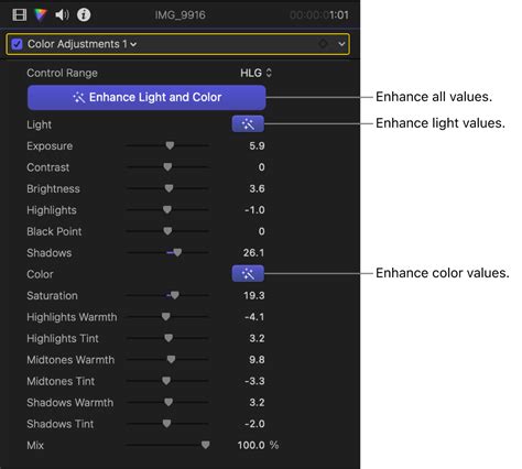 Use The Color Adjustments Effect In Final Cut Pro For Mac Apple Support Ca