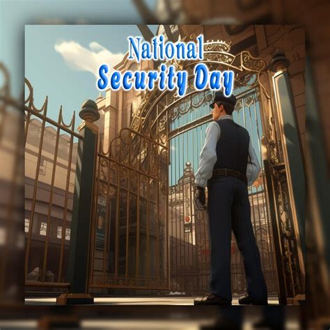 Día De La Seguridad Nacional Guardia De Seguridad Masculino Con