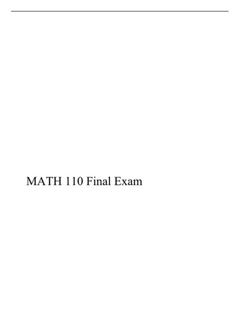 Math 110 Final Exam Question Answers Math 110 Introduction To Statistics Portage Learning