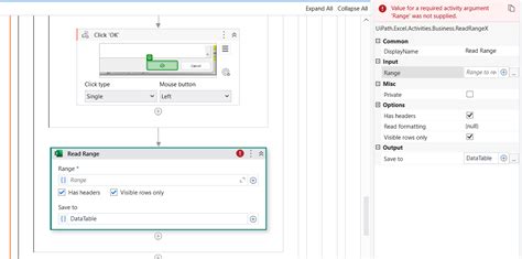 read range value for activity not supplied only valid inside use