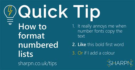 How To Format Numbered Lists