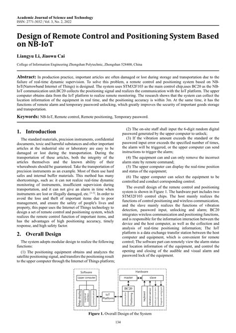PDF Design Of Remote Control And Positioning System Based On NB IoT