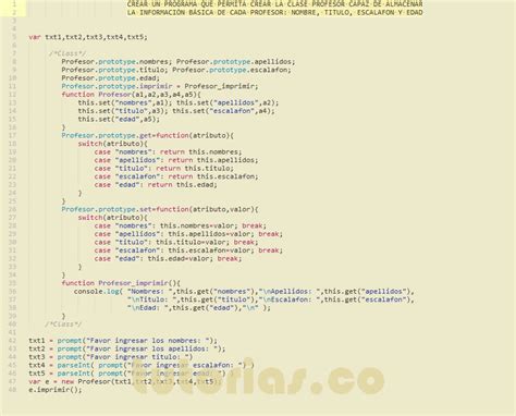POO Javascript Clase Profesor Tutorias Co
