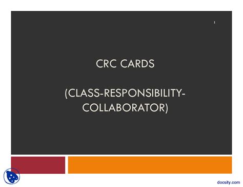 Crc Software Engineering Lecture Slides Slides Software Engineering