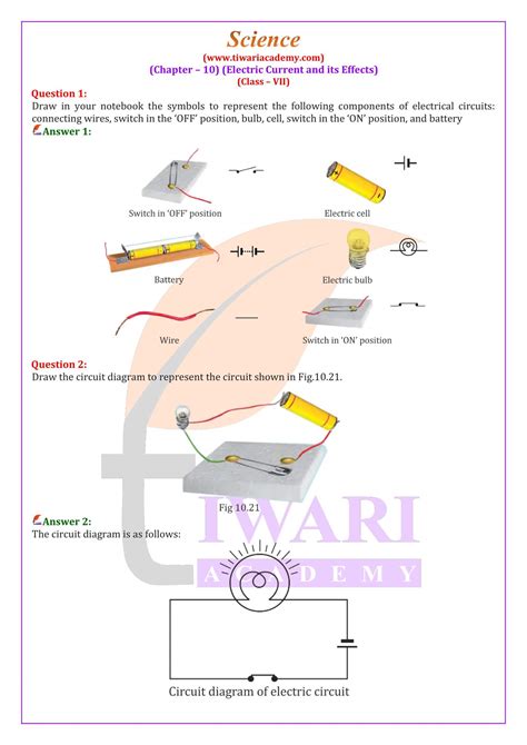 ncert solutions for class 7 science chapter 10 electric current