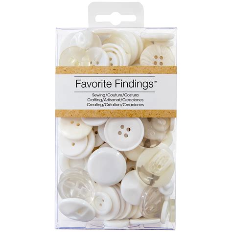 Favorite Findings Value White Assorted Sew Thru And Shank Buttons 4
