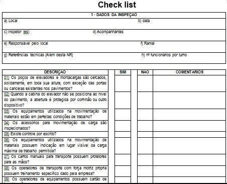 Check List De Inspeção De Extintor