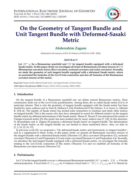 Pdf On The Geometry Of Tangent Bundle And Unit Tangent Bundle With