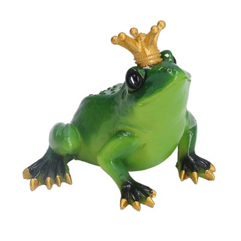 Frog With Crown Garden Decor For Outside Figurine Sculpture Lifelike