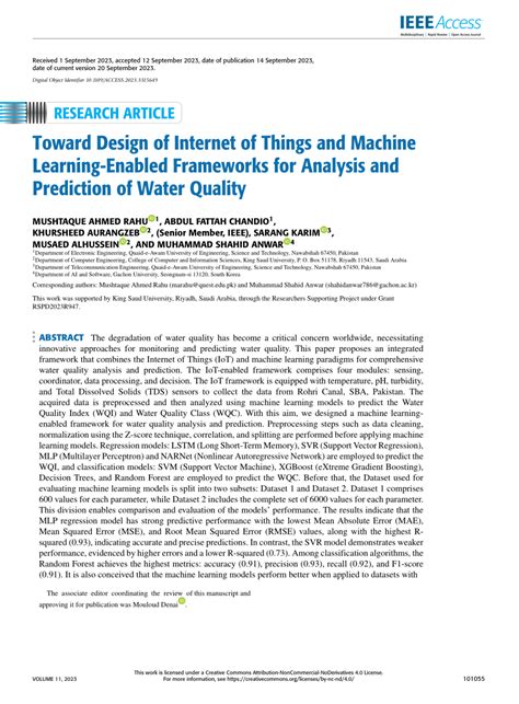Pdf Toward Design Of Internet Of Things And Machine Learning Enabled Frameworks For Analysis