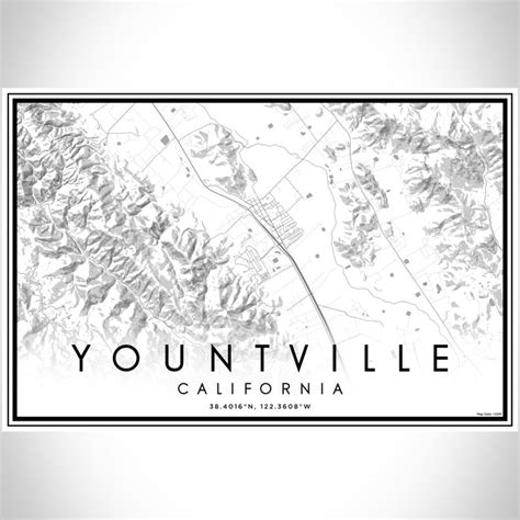 Yountville California Map Print In Classic — Jace Maps