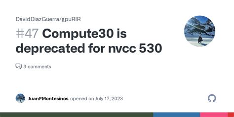 Compute30 Is Deprecated For Nvcc 530 · Issue 47 · Daviddiazguerra