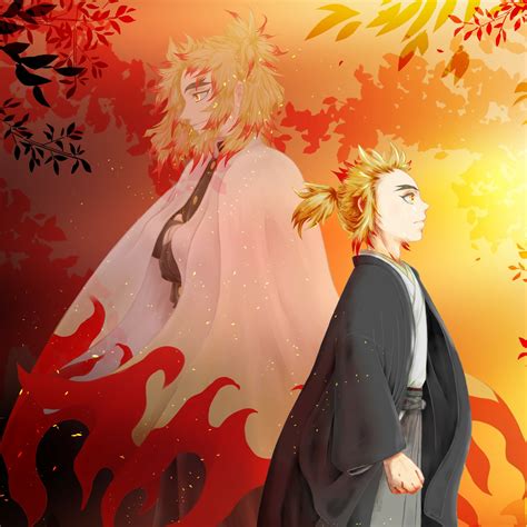 4000x4000 Resolution Kyojuro Rengoku And Senjuro Rengoku Demon Slayer
