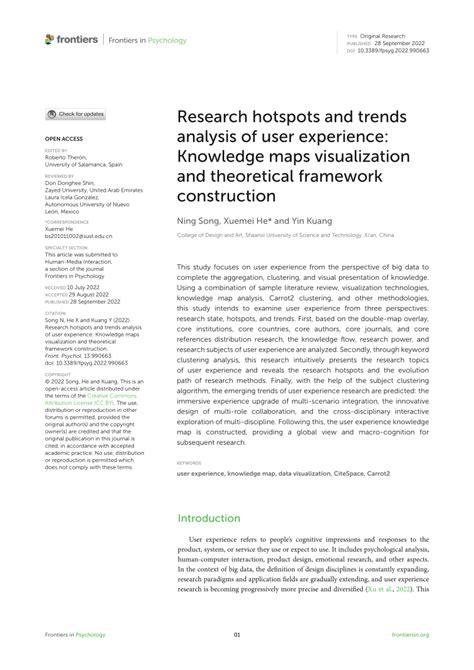 Pdf Research Hotspots And Trends Analysis Of User Experience