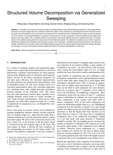 Pdf Structured Volume Decomposition Via Generalized Sweeping