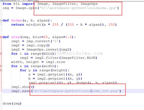 Python处理彩色图片为黑白铅笔素描图 代码 最代码