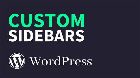 How To Add Different Sidebars To Pages On WordPress YouTube