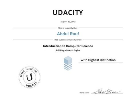 Udacity Certificate Ppt