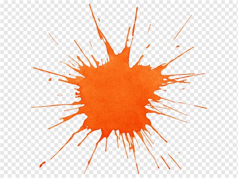 오렌지 페인트 튄 수채화 그림 오렌지 스플래시 수채화 물감 수채화 잎 잉크 사진 Png Pngwing